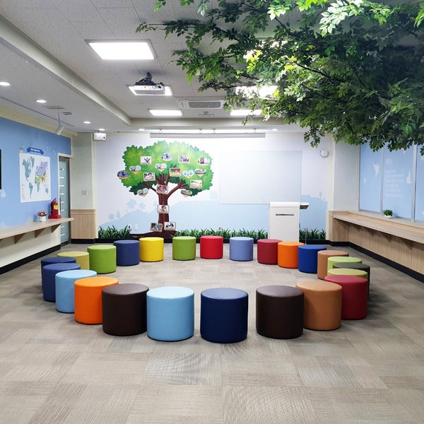 H1 원형/사각 무지 인조가죽 스툴(350/400/450/500) - SSG.COM