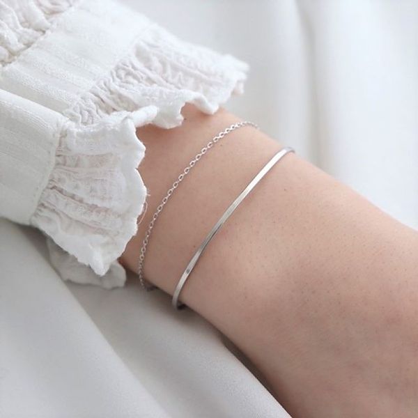 (Silver925) Two line thin bracelet - SSG.COM
