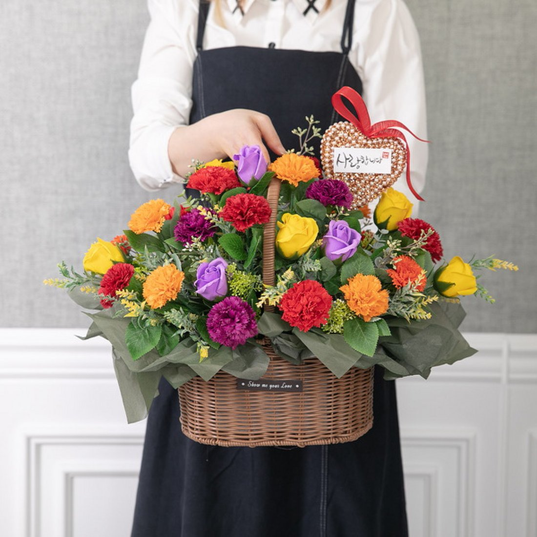 비드하트비누 카네이션 바구니ⅡAset 40cm P 조화 어버이날 스승의날 선물 감사 FAICFT[무료배송, 믿고 사는 즐거움 SSG.COM
