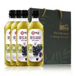 CJ 프리미엄 유지류 선물세트 백 포도씨유 900ml 4입 1세트 - SSG.COM