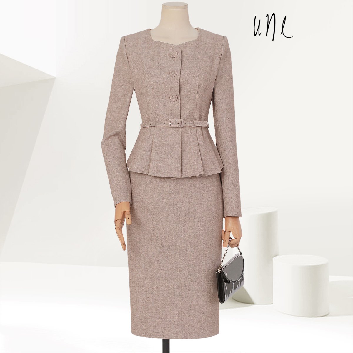 윈(une) [SET][77까지][벨트]페플럼자켓+스커트SET - SSG.COM