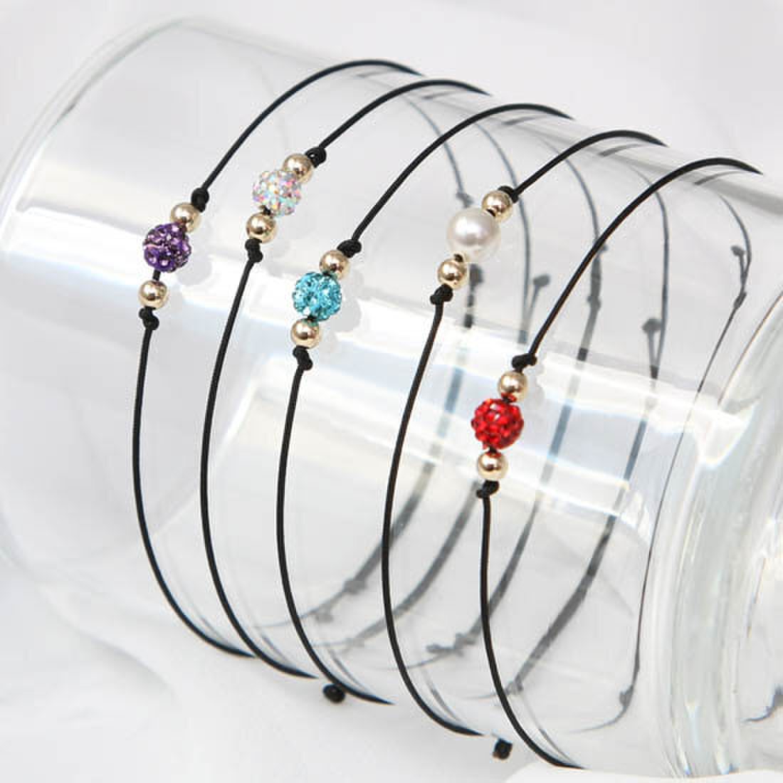 14K 골드 탄생석컬러 미러볼 매듭 금 볼 실 끈 팔찌, 믿고 사는 즐거움 SSG.COM