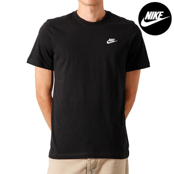 나이키 NSW 클럽 스몰로고 남자 여성 반팔티셔츠 블랙 AR4997-013 - SSG.COM