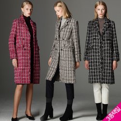 [홈쇼핑방송/르오트(LeOT)] 고혹적인 제시카 트위드 체크 롱코트-사이즈 55~88다양 - SSG.COM