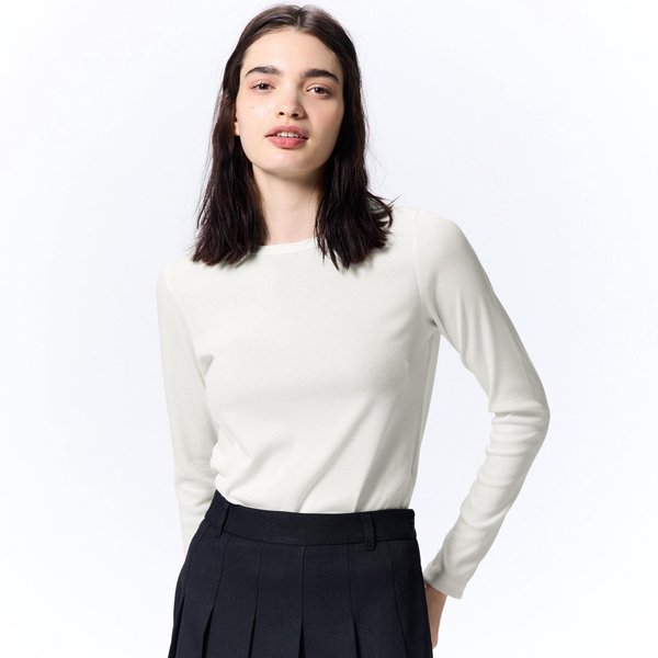 유니클로 GU 소프트 리브 크루넥 티 (긴팔) - SSG.COM