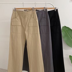 허니제이 / 컨들 더블 앞포켓 넌스판 와이드 코튼 팬츠(S~L) - SSG.COM