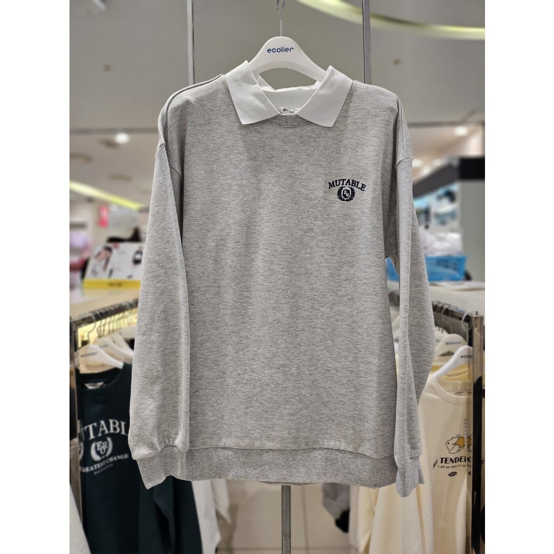 [에꼴리에] 24A5402 GY클래식 요꼬 카라 맨투맨티 [P003123505], 믿고 사는 즐거움 SSG.COM