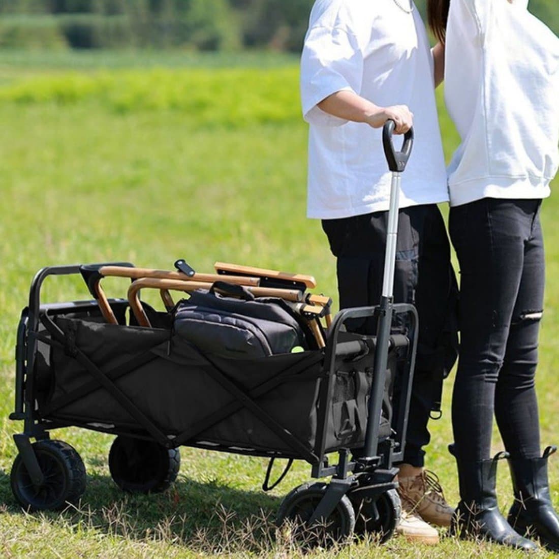 웨건 접이식 캠핑웨건 접이식 카트 캐리어 캠핑용 폴딩 수레 트레일러 이동식 카트 왜건 블랙 S6, 믿고 사는 즐거움 SSG.COM