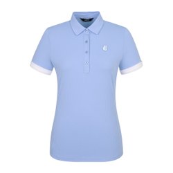 여성 소매 배색 카라 반팔 티셔츠222C2TO953_BL - SSG.COM