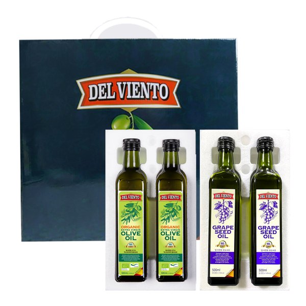 델비엔토 EV 올리브유2P+포도씨유2P 500ml 4P 선물세트 안전포장 - SSG.COM