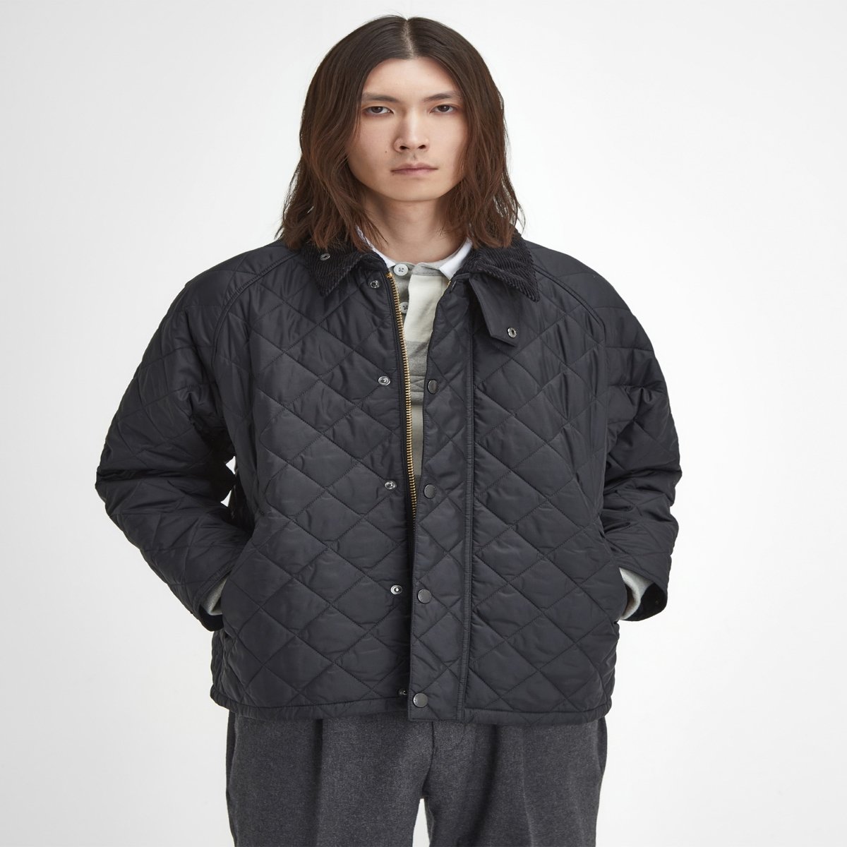 [24FW][Barbour] 남성 블랙 OS Transport 트랜스포트 퀼팅 자켓 - SSG.COM