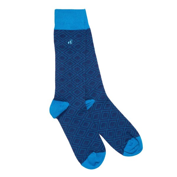 [Swole Panda] Blue Diamond Pattern Socks_SP308 - SSG.COM