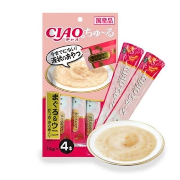 간편한 고양이 츄르 간식 참치+성게 14g x 4p - SSG.COM