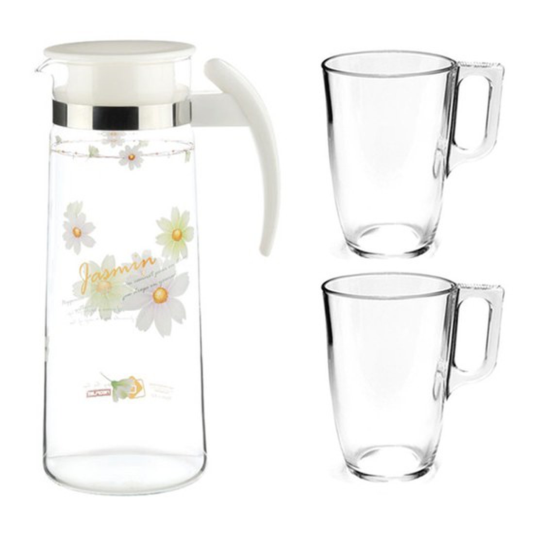 유리물병 1.4L 자스민+유리머그 320ml 2P 냉장고물병 저그 티포트 보리차 물컵, 믿고 사는 즐거움 SSG.COM