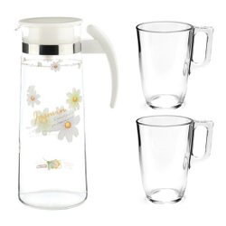 유리물병 1.4L 자스민+유리머그 320ml 2P 냉장고물병 저그 티포트 보리차 물컵 - SSG.COM