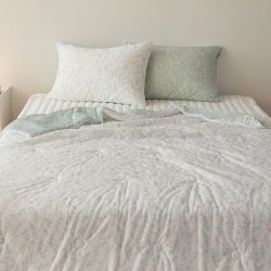 김해점 재입고 스노우 실크 냉감 여름 차렵이불 - 01 그린 플라워 (SS/Q) - SSG.COM