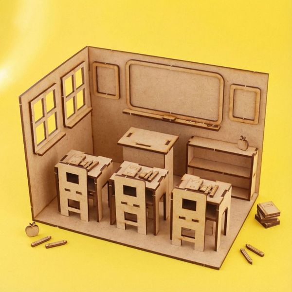 우드공예 MDF DIY 미니어처 (교실) 10개 - SSG.COM