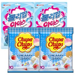 츄파춥스 크리미 110g x 2개+롤리팝아이스 132g x 2개 / 막대사탕 츄파춥스 오후1시 이전 주문건 당일출고 - SSG.COM