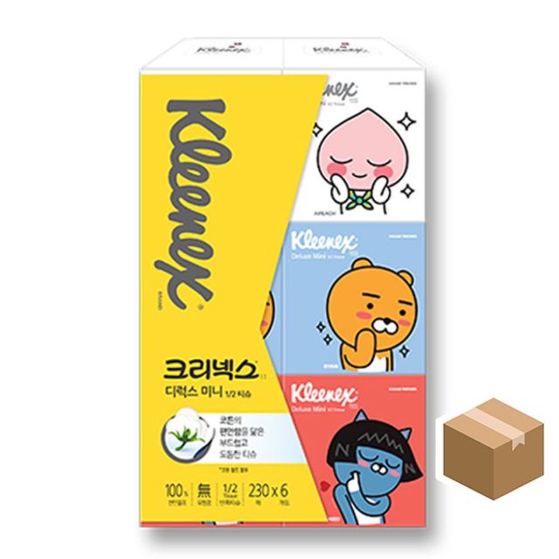 크리넥스 디럭스 미니 1/2 각티슈 230매X6개_6팩, 믿고 사는 즐거움 SSG.COM
