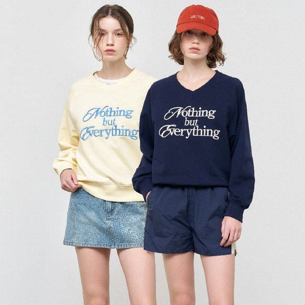 WOMAN 브이넥 레터링 맨투맨 3COL /WBE1L02511 - SSG.COM