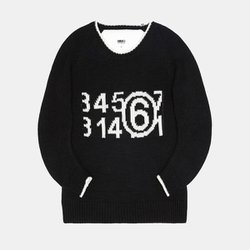 여성 MM6 23SS 넘버링로고 블랙 니트 S52GP0144 S18190 001F 75233751313159661725 28627918 - SSG.COM