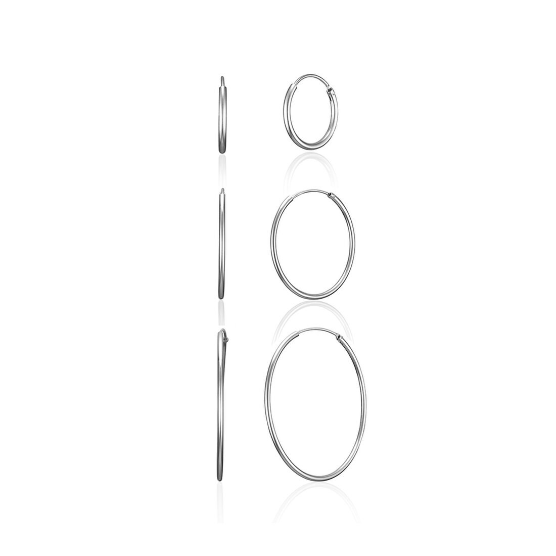 실버 파이프 후프 링 귀걸이(3SIZE) LSE13, 신세계백화점