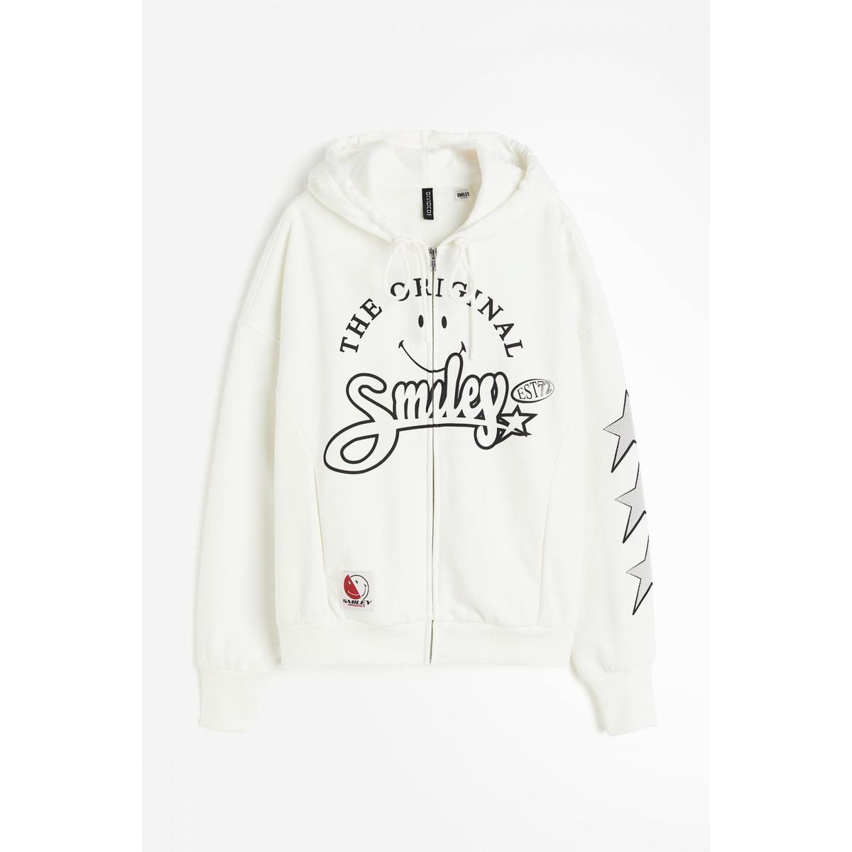 에이치엔엠 오버사이즈 프린트 집업 후드티 1198280009 BLANCO/SMILEY - SSG.COM