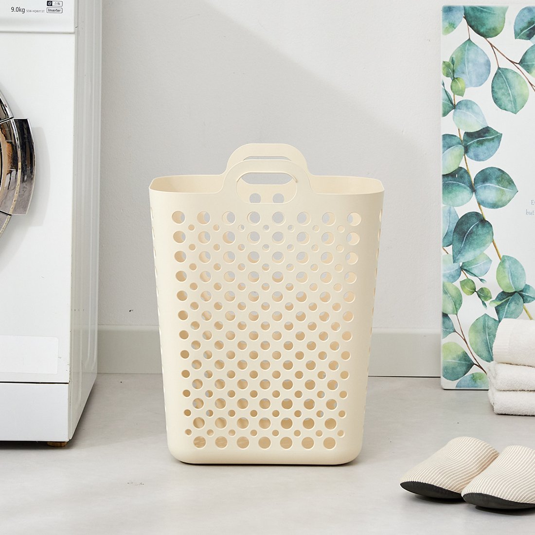 [모던하우스] 바람솔솔 사각 빨래 바구니 40L L 크림, 믿고 사는 즐거움 SSG.COM