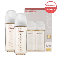 [더블하트] 3세대 330ml 트윈팩 (젖병2개/노꼭지) - SSG.COM