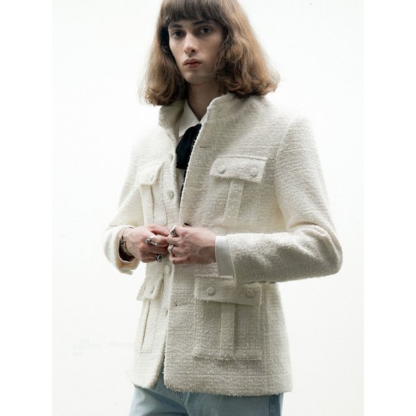 Lame Boucle Tweed Field Jacket(White)_UTO-FB47 - SSG.COM