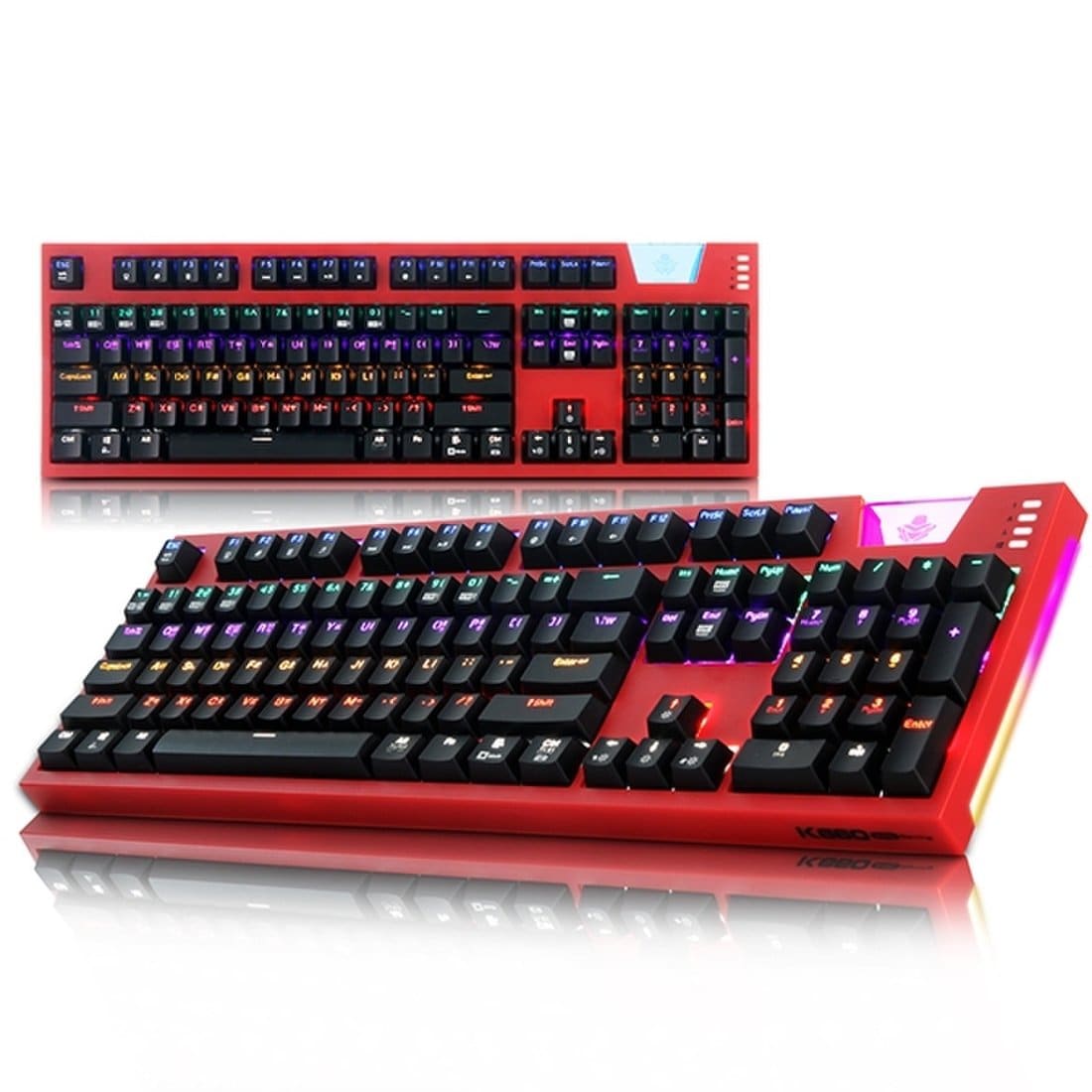 ABKO HACKER K660 ARC 프리미엄 카일광축 완전방수 레인보우 LED 게이밍 키보드 (레드, 리니어), 믿고 사는 ...