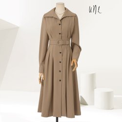 윈(une) [벨트SET]뉴트로와이드칼라 버튼원피스 - SSG.COM
