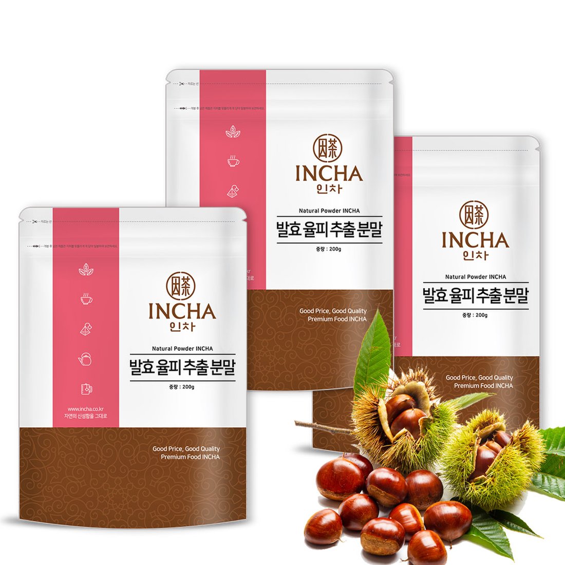 발효 율피 발효율피 추출 분말 가루 추출물 파우더 600g (200gX3개) 국산 밤껍질 사용, 믿고 사는 즐거움 SSG.COM