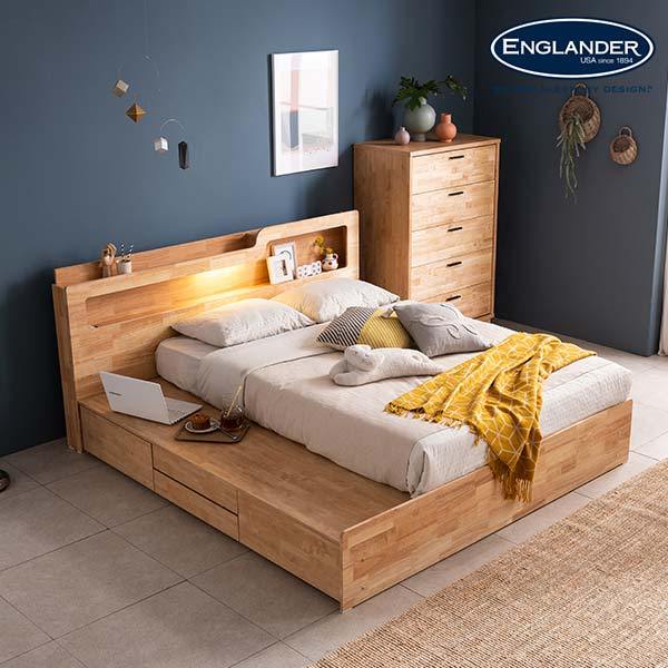 New 리치 원목 4단 수납 침대 LK(DH 7존 라텍스 독립매트-Q) - SSG.COM