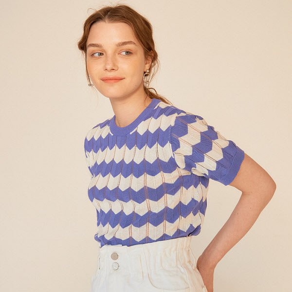 [엽페]ZIGZAG COLOR KNIT_PURPLE (2299023) - SSG.COM