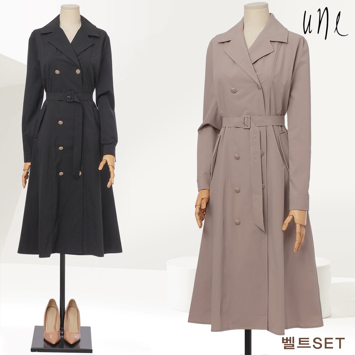 윈(une) [벨트set]뉴트로칼라더블플레어원피스 - SSG.COM