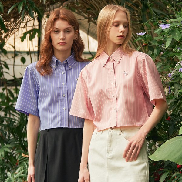 WOMAN 실키 스트라이프 반팔 셔츠 [3COL] / WBC2L03517 - SSG.COM