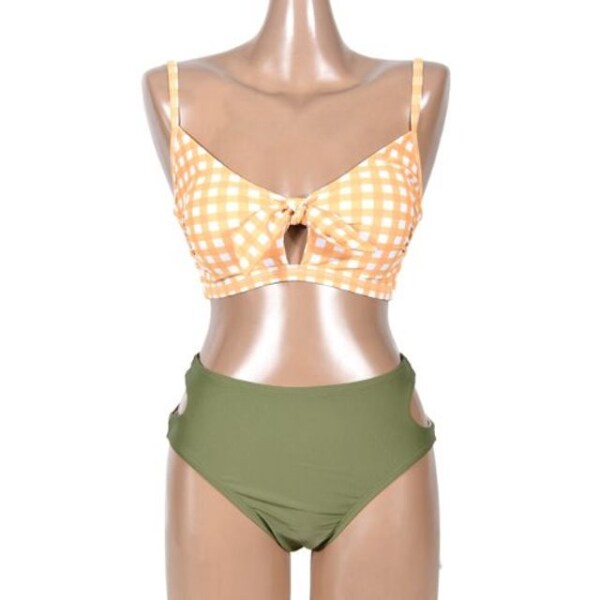 (MLX) 여성 비치 체크 비키니 비치 수영복_DM_544 - SSG.COM