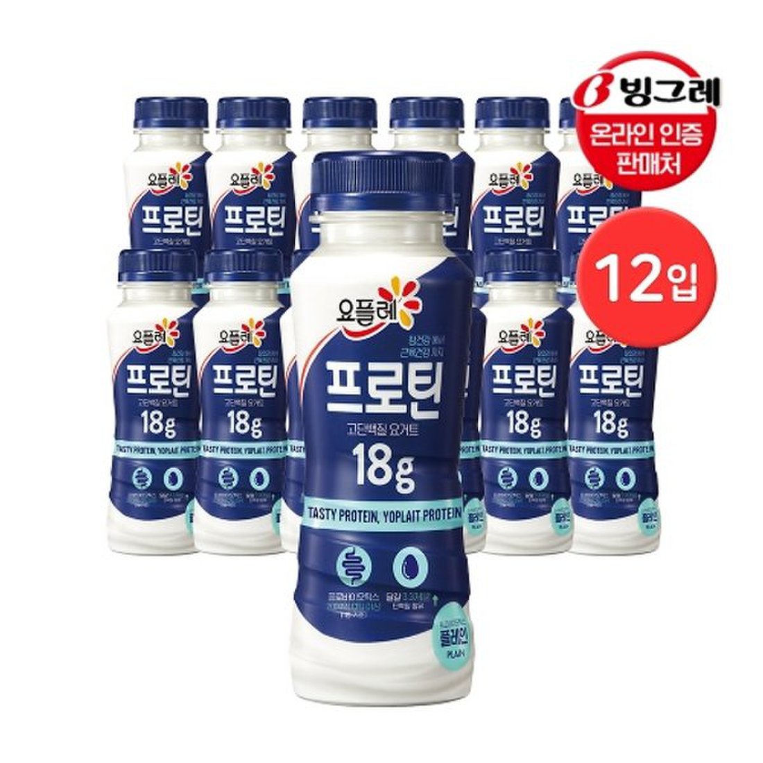 빙그레 요플레 프로틴 드링크 플레인 210ml 12입, 믿고 사는 즐거움 SSG.COM