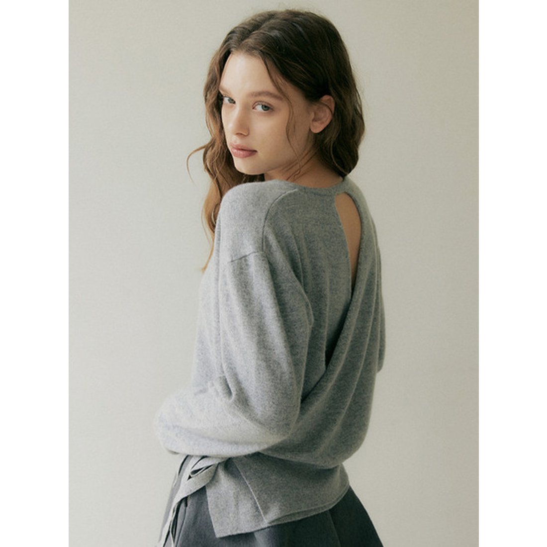 154 [cashmere] tie layered knit (gray), 믿고 사는 즐거움 SSG.COM