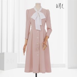 윈(une) [77까지]럭셔리셔링타이넥원피스 - SSG.COM