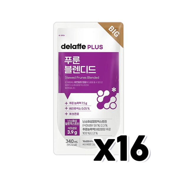 델라페플러스 푸룬 블렌디드 아이스파우치음료 340ml x 16개 - SSG.COM