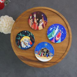 감성 크리스마스 아기예수 탄생 코스터 4P 인테리어 장식품 - SSG.COM