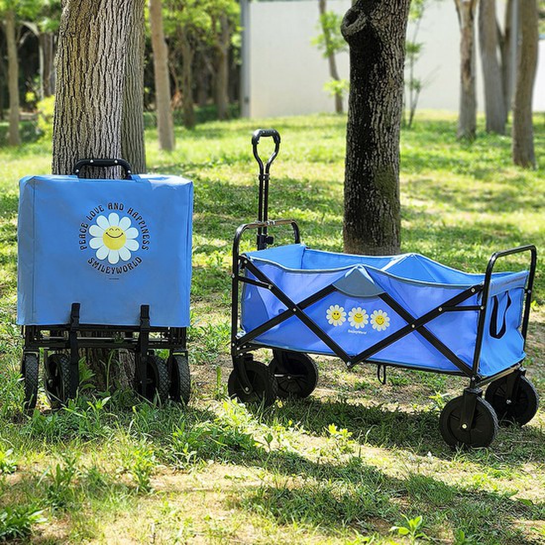 1300K 스마일리 웨건 캠핑 접이식 폴딩캐리어 카트, 믿고 사는 즐거움 SSG.COM