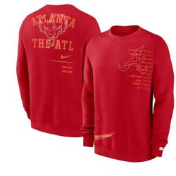 [해외] 나이키 MLB 애틀랜타 브레이브스 Statement Ball Game Fleece Sweatshirt - Red ...
