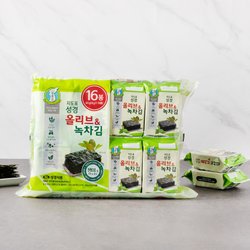 [지도표 성경김] 올리브&녹차 복합 식탁김 (16봉) (4g*16) - SSG.COM