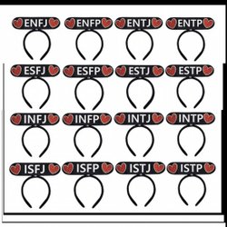 MBTI 머리띠 양면 16개 한세트 인생네컷소품 파티 체육대회 - SSG.COM
