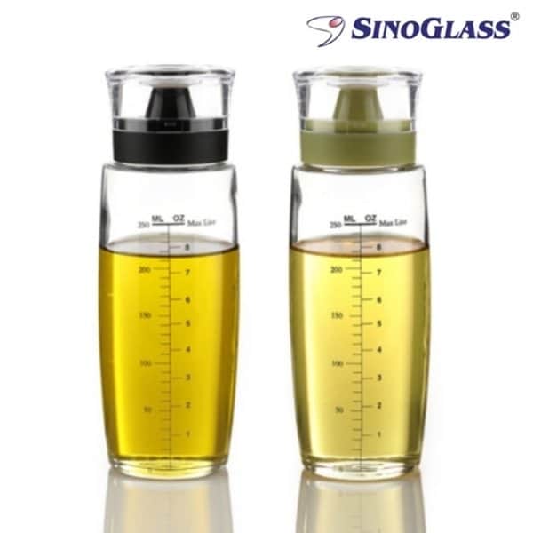 원형 실리콘오일병 2P 300ml 블랙+그린 유리 소스 기름 간장 드레싱 양념통 - SSG.COM