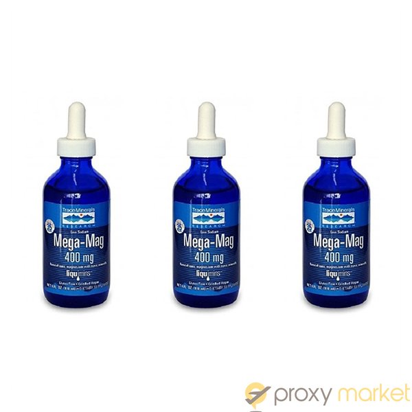 [해외직구]트레이스 미네랄 메가매그 액상 마그네슘 118ml 3팩 Trace Minerals Mega Mag Liquid ...