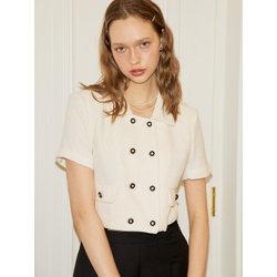 Double Button Crop Jacket_ Ivory - SSG.COM
